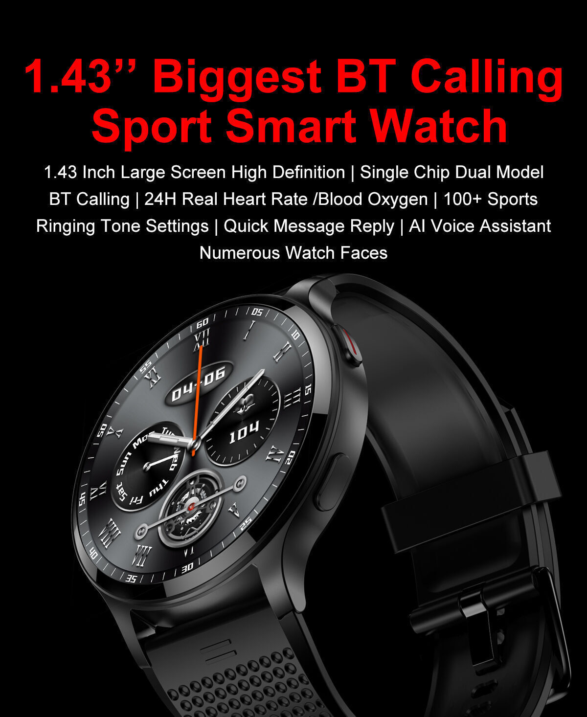 Buy Wholesale China 1.39 Inch Ips Smart Watch Cw77 Zinc Alloy Body ...