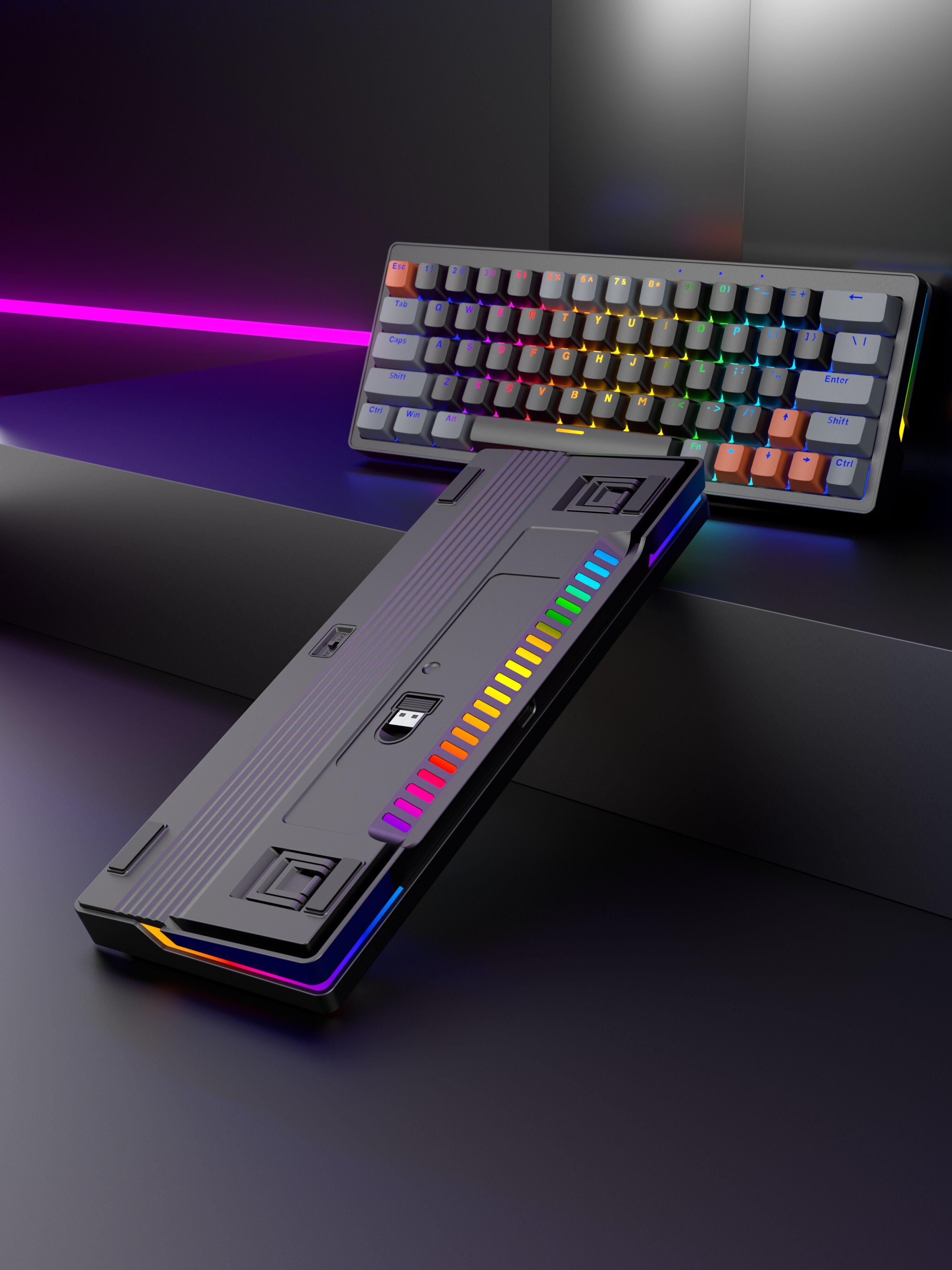 Buy Wholesale China Triple-mode 61 Keys&64keys Mechanical Keyboard With ...