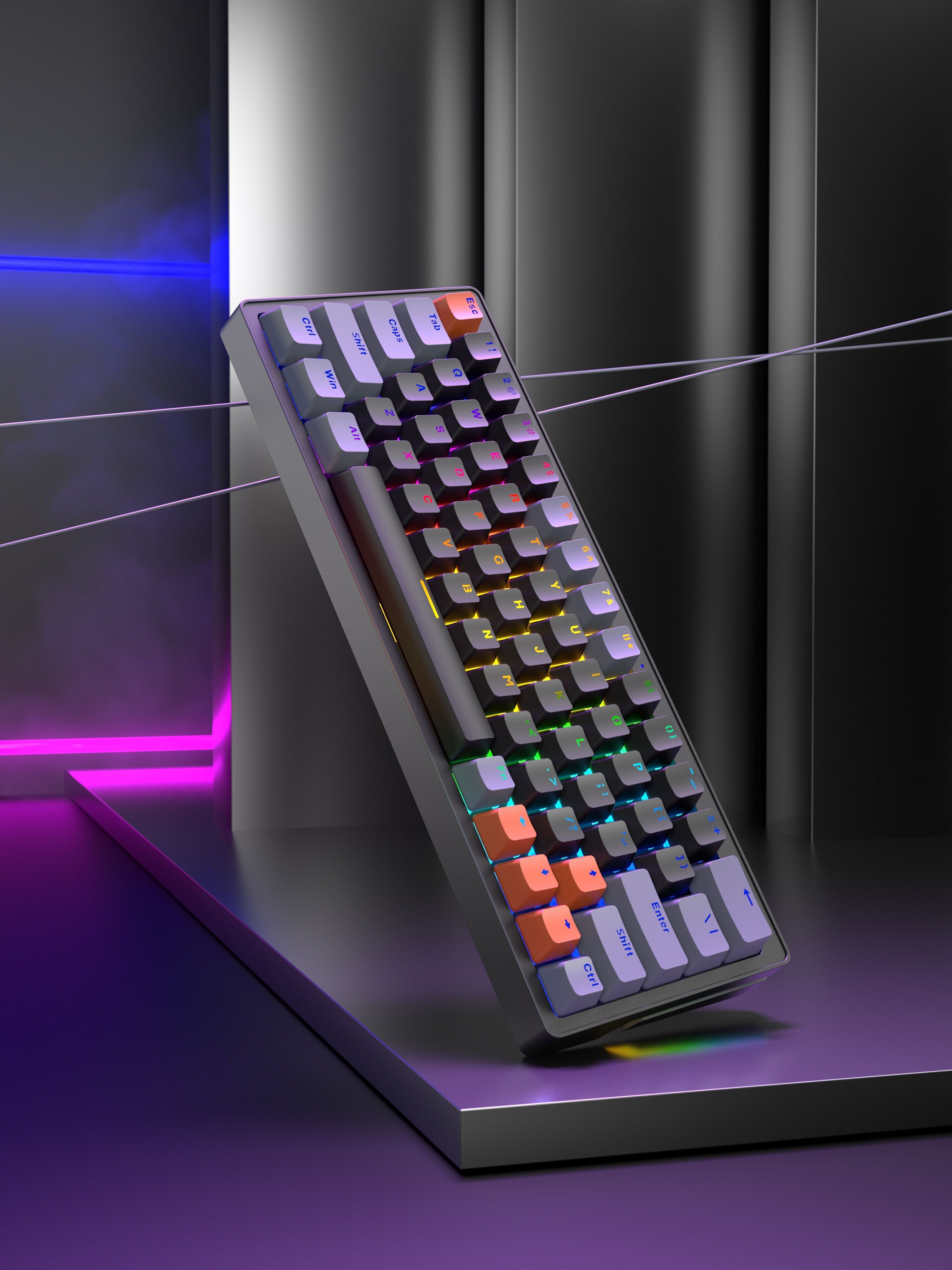 Buy Wholesale China Triple-mode 61 Keys&64keys Mechanical Keyboard With ...