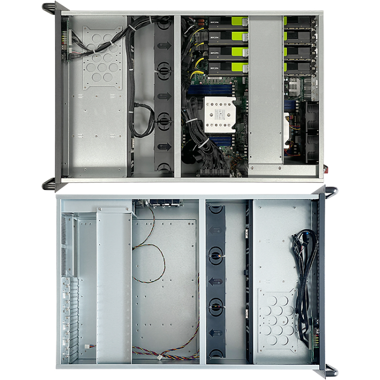 Zhenloong 4 Gpu Server Rack Case 4u 11 Slot Pci 12 Bay Hard Drive Hot ...