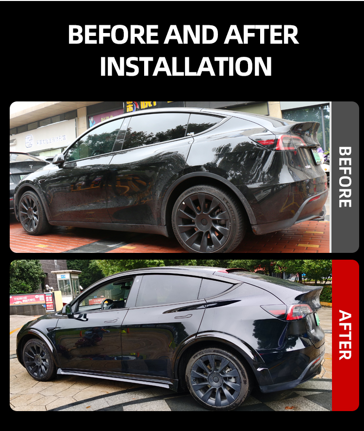 For Tesla Model Y Tesla Model Y Body Kit Front Lip Bumper Rear Lip Side ...