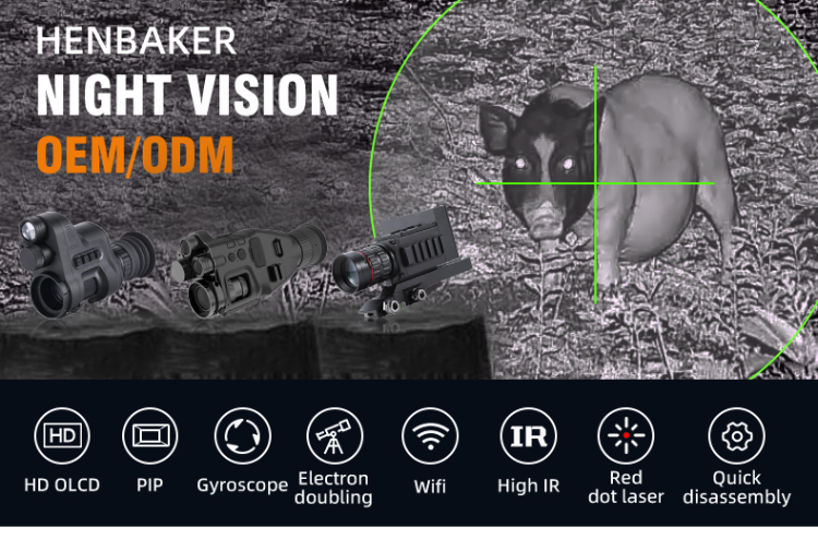 Henbaker Nv710s Red Dot Laser Infrared Night Vison Monocular Telescope ...