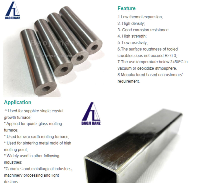 High Quality 99 95 Diameter 30 Length 500mm Pipes Tungsten Pipe Price ...