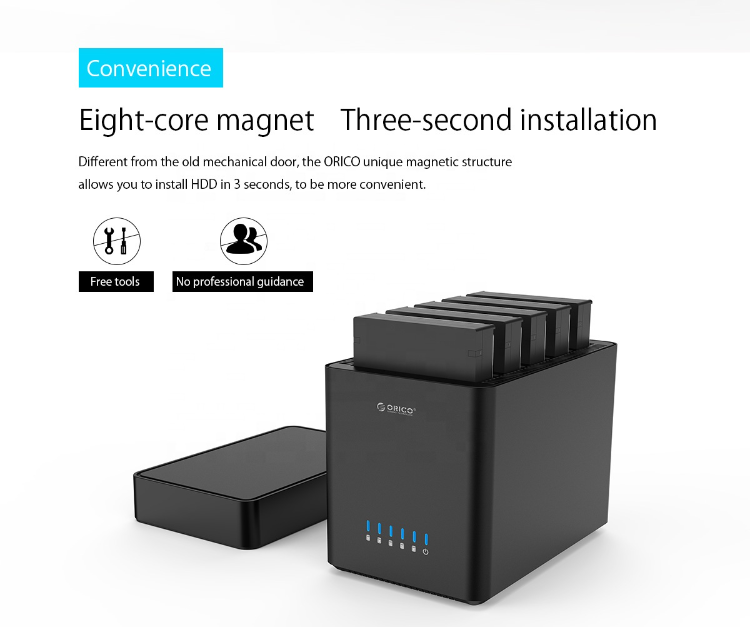 Buy Wholesale China Orico 5 Bay Type-c Magnetic Hdd Docking Station 3.5 ...