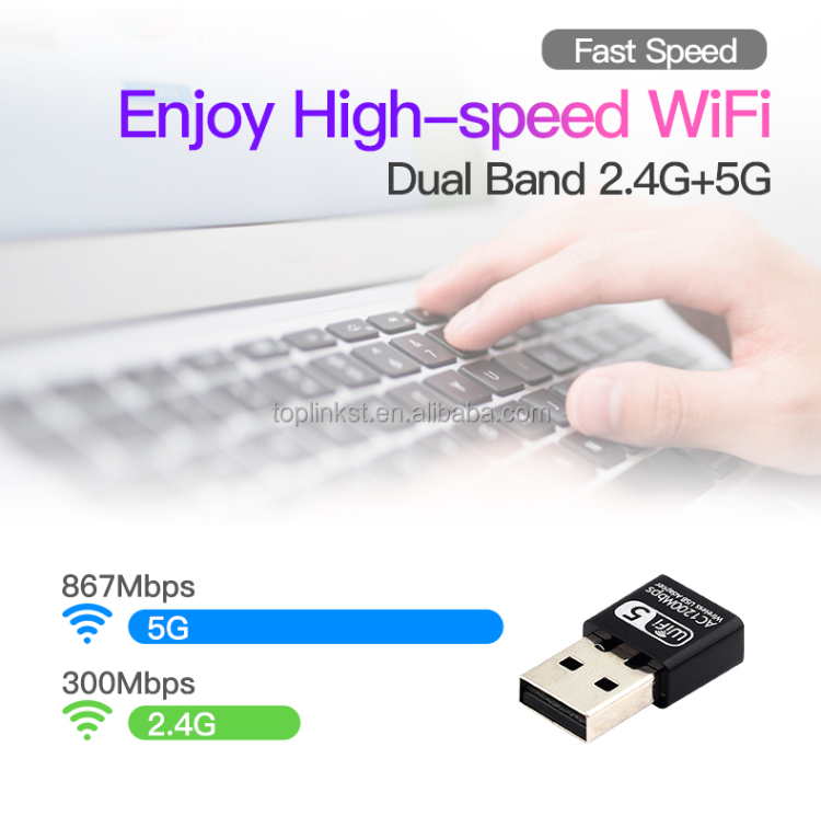 Toplinkst Hot Selling Nano 1200mbps Dual Band Wifi Dongle Realtek ...