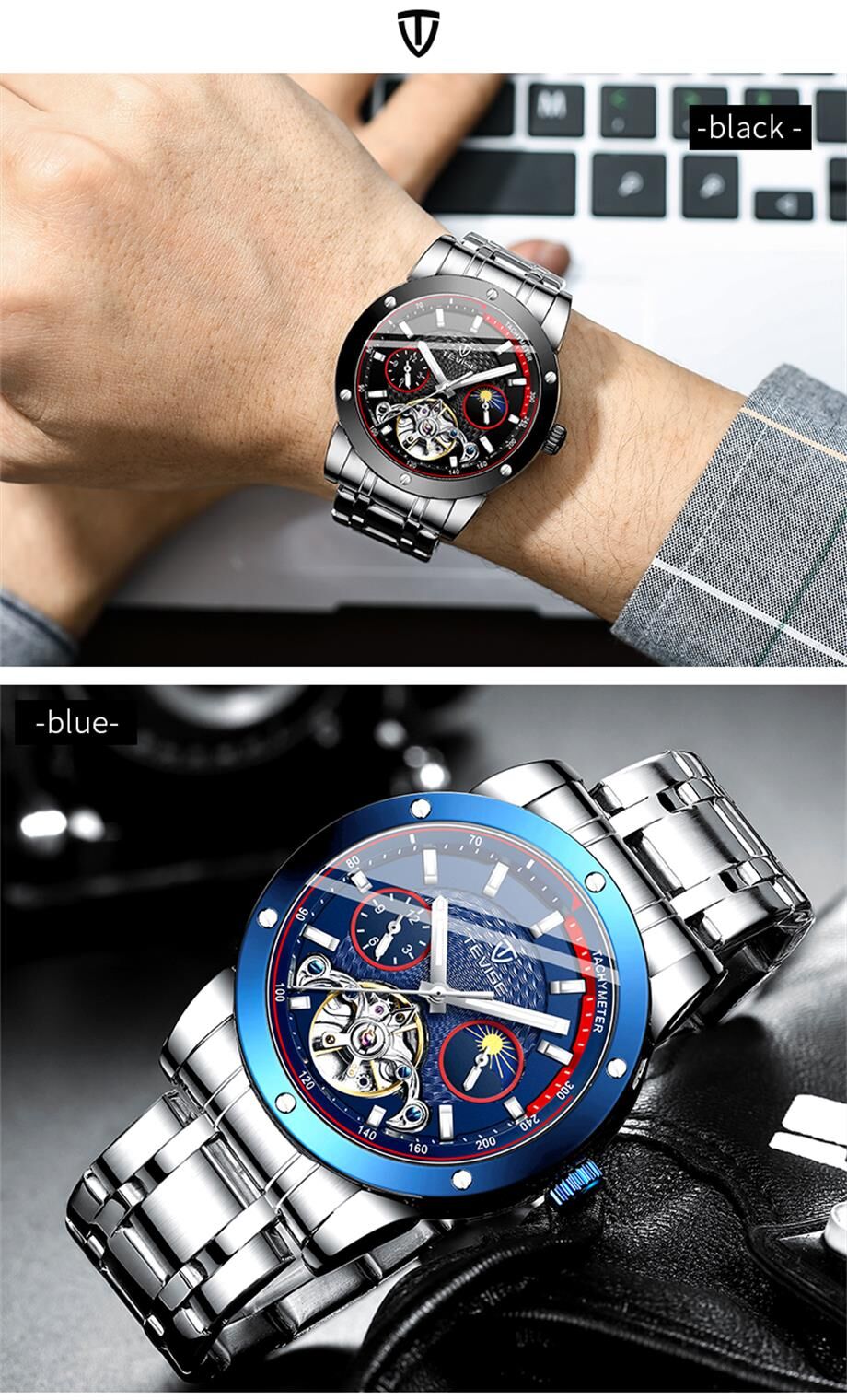 Buy Wholesale China Tevise Watch Stars Men's Fashion Tourbillon ...