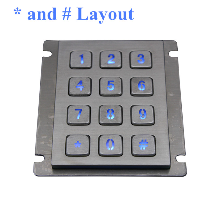 12 Keys Waterproof Rugged Stainless Steel Backlit Matrix Usb Ip65 Kiosk ...