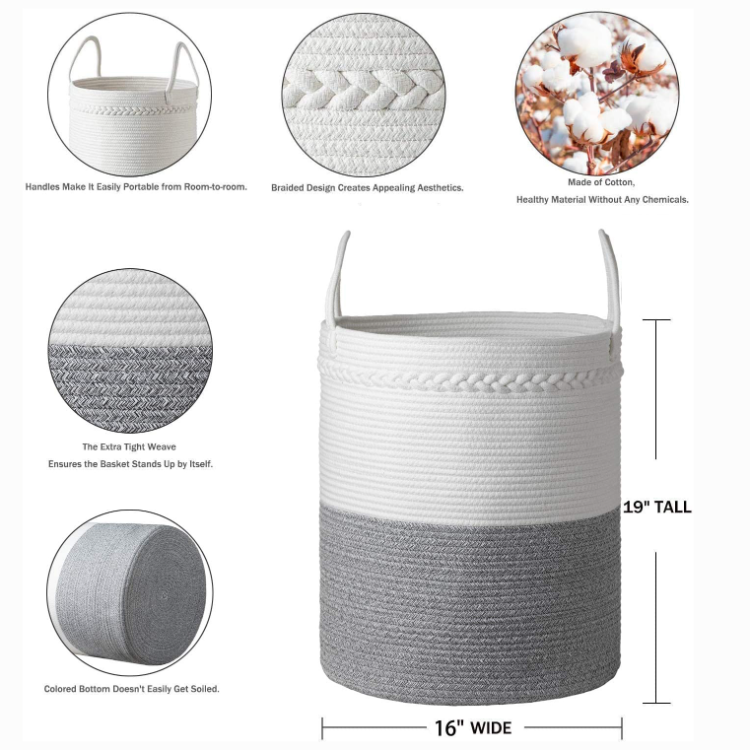 Buy Wholesale China Rope Basket Woven Storage Basket Large Laundry ...