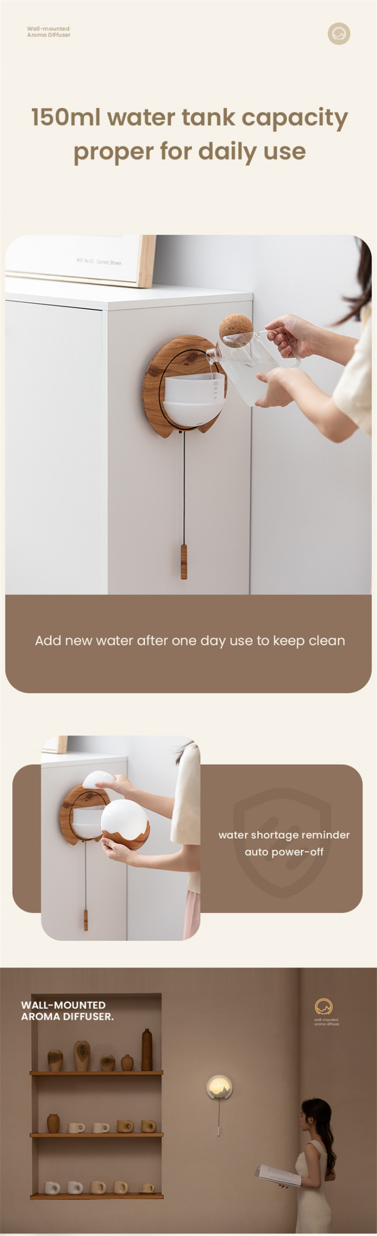 New Design Wall-mounted Aroma Diffuser Remote Control Aromatherapy ...