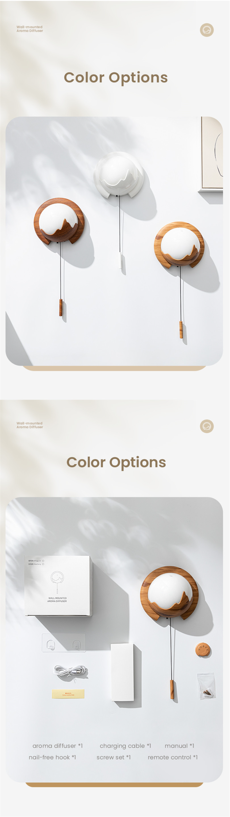 New Design Wall-mounted Aroma Diffuser Remote Control Aromatherapy Essential Oil Diffuser Dc5v ...