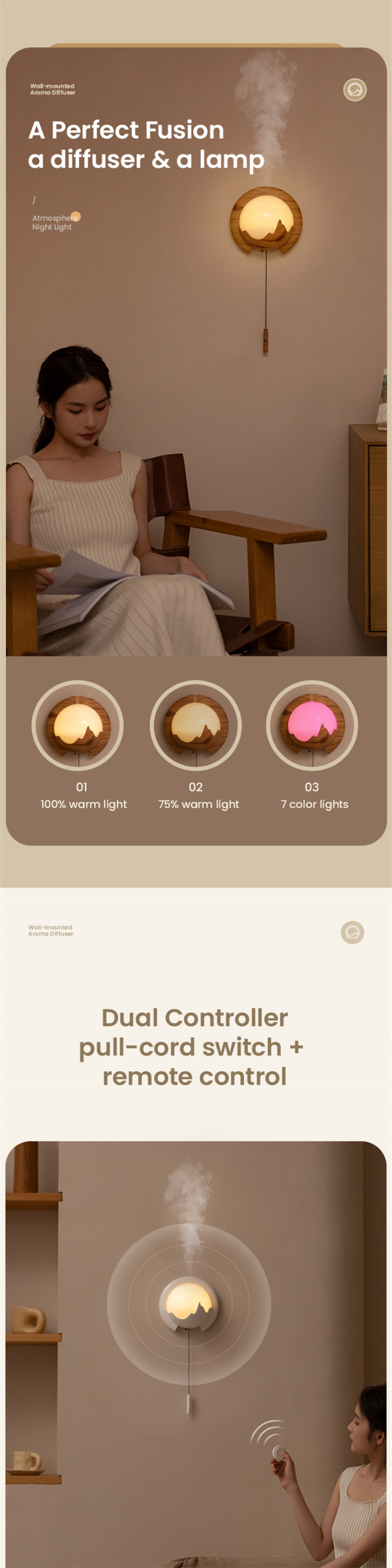 New Design Wall-mounted Aroma Diffuser Remote Control Aromatherapy Essential Oil Diffuser Dc5v ...