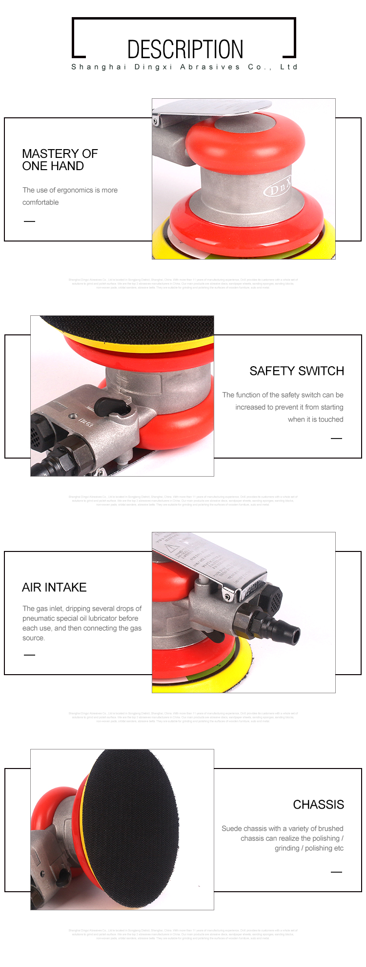 Buy China Wholesale 5" Round Air Pneumatic Tool Orbital Sander ...