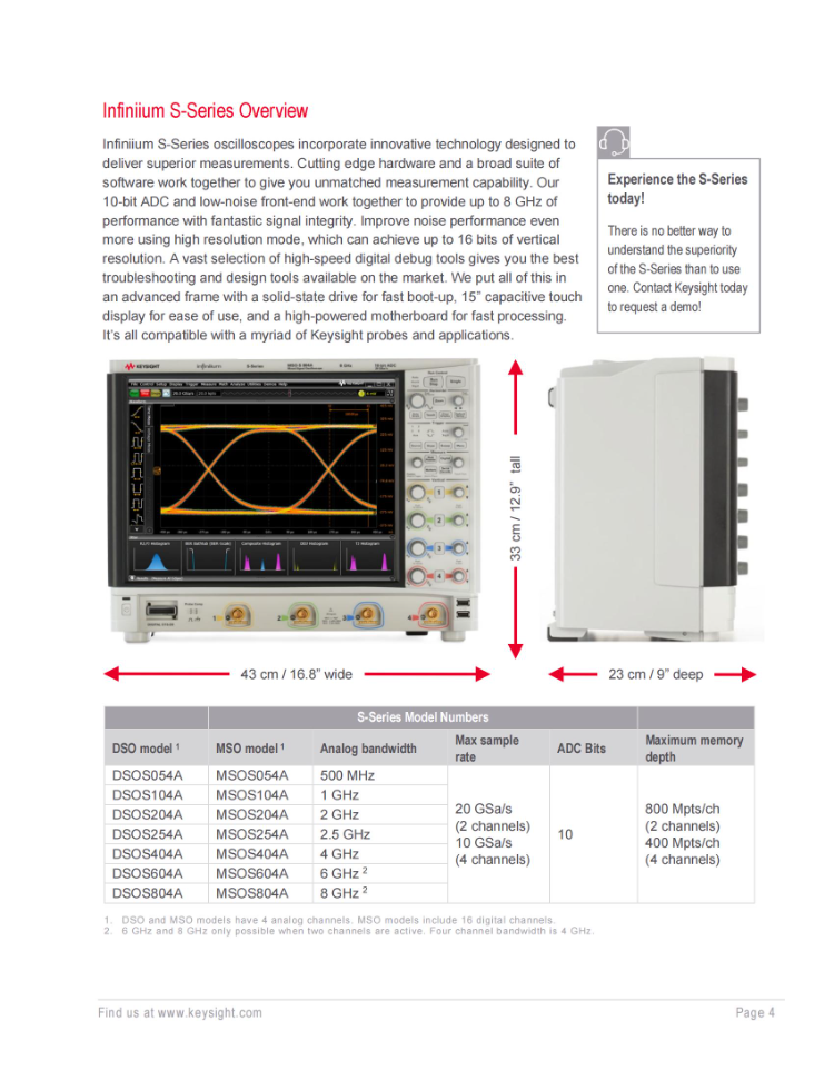 Msos604a 6 Ghz 4 Analog Plus 16 Digital Channels High-definition Agilent / Keysight Oscilloscope ...