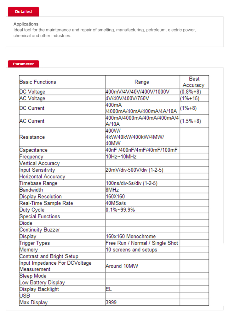 Uni-t Ut81b Handheld Digital Oscilloscopes Multimeters Combine ...