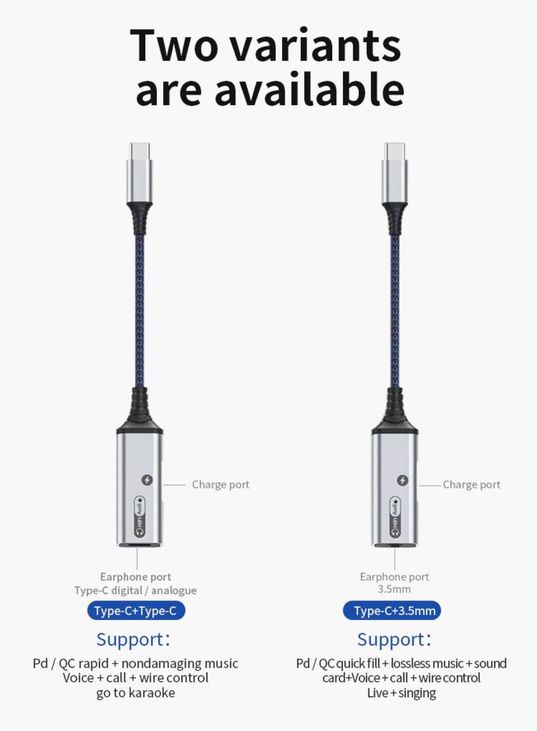 Buy Wholesale China Cell Phone Audio Adapter Usb C 2 In 1 Charging ...