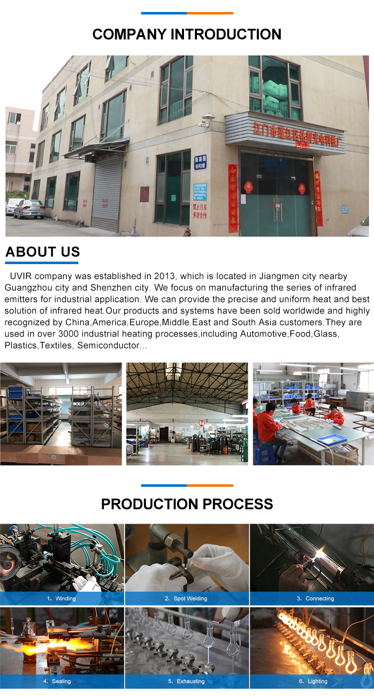 Far Infrared Heat Lamp 400v Gold Coating Quartz Tube Element Halogen ...