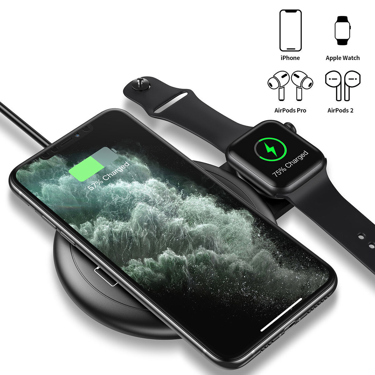 Buy Wholesale China Universal 2 In 1 Wireless Charger Pad Mobile Phone ...