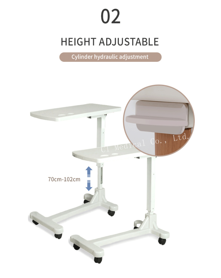Wholesale Abs Movable Over Bed Table Hospital Bed Side Dining Table ...