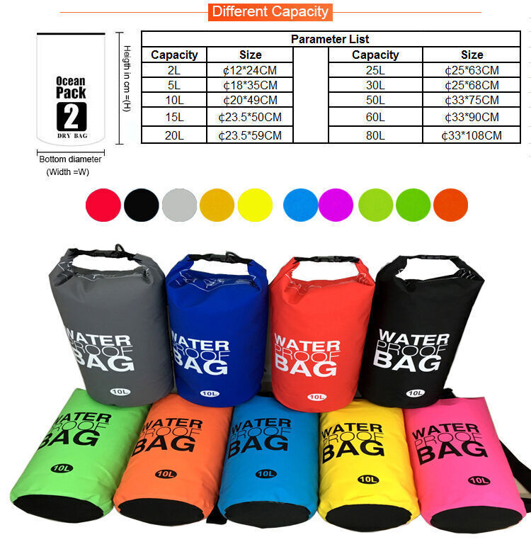 Wholesale 2l 3l 5l 10l 15l 20l 25l 30l Outdoor Sport Waterproof Dry Bag Swimming Dry Backpack ...
