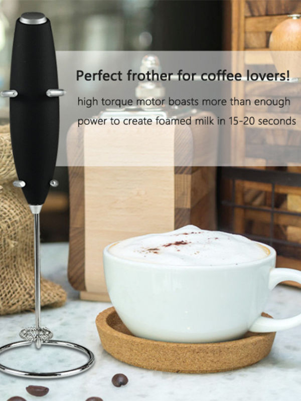 Milk Frother Handheld Foam Maker Electric Portable Whisk Drink Mixer ...
