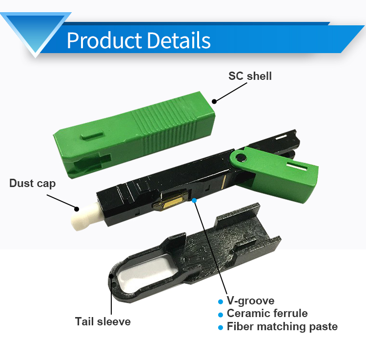 High Quality Unikit Mesc250p Sc Upc Sc Apc Single Mode Fiber Optic Fast Connector Ftth Field ...