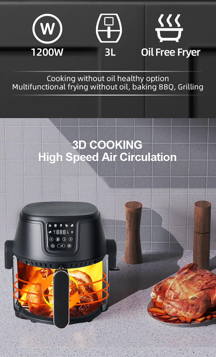 2024 Multi-function 2 In 1 Touch Digital Control 6 Programmed Menu ...