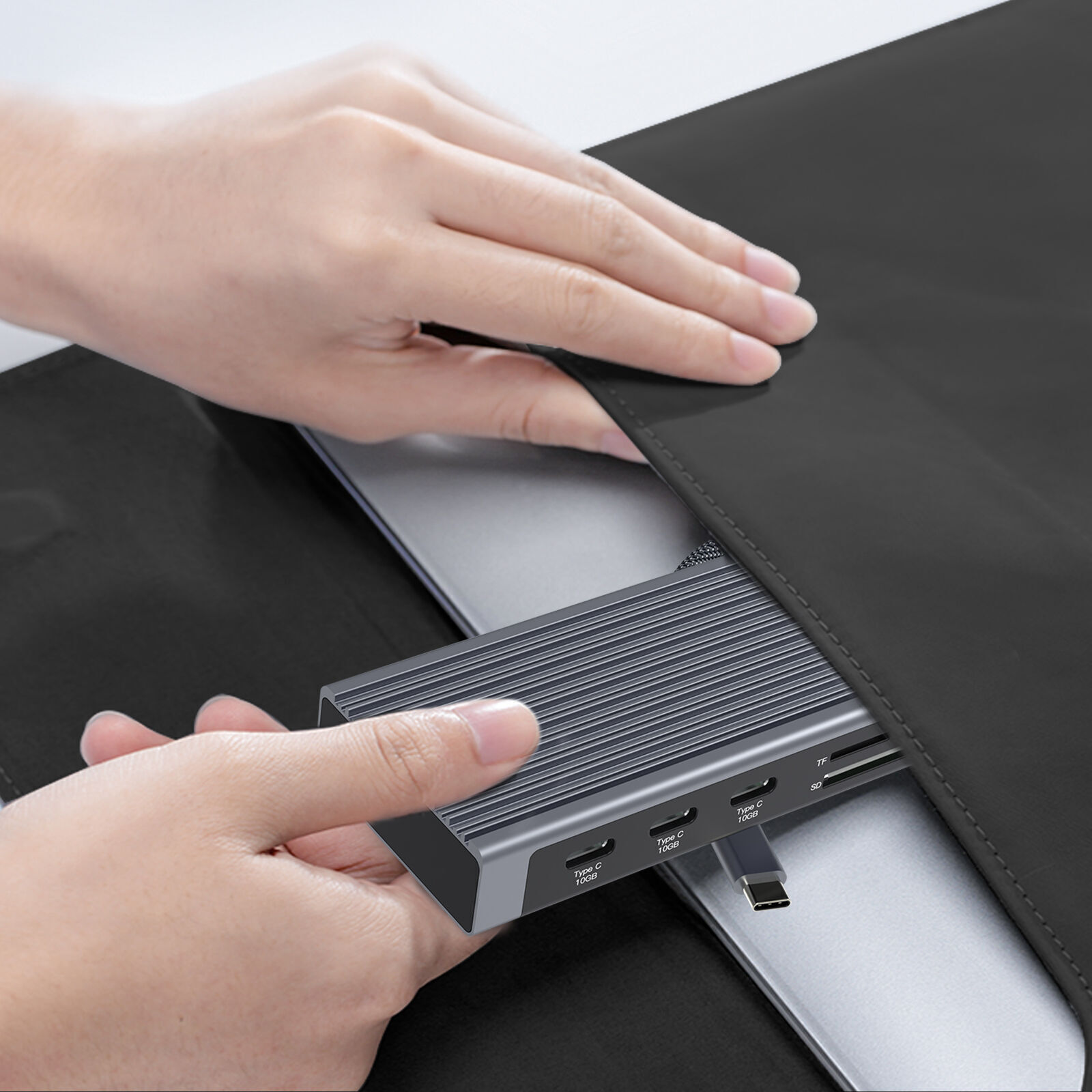 Ce Fcc Certified Usb C Aluminum 4-port Hub Docking Station Usb Hub With ...