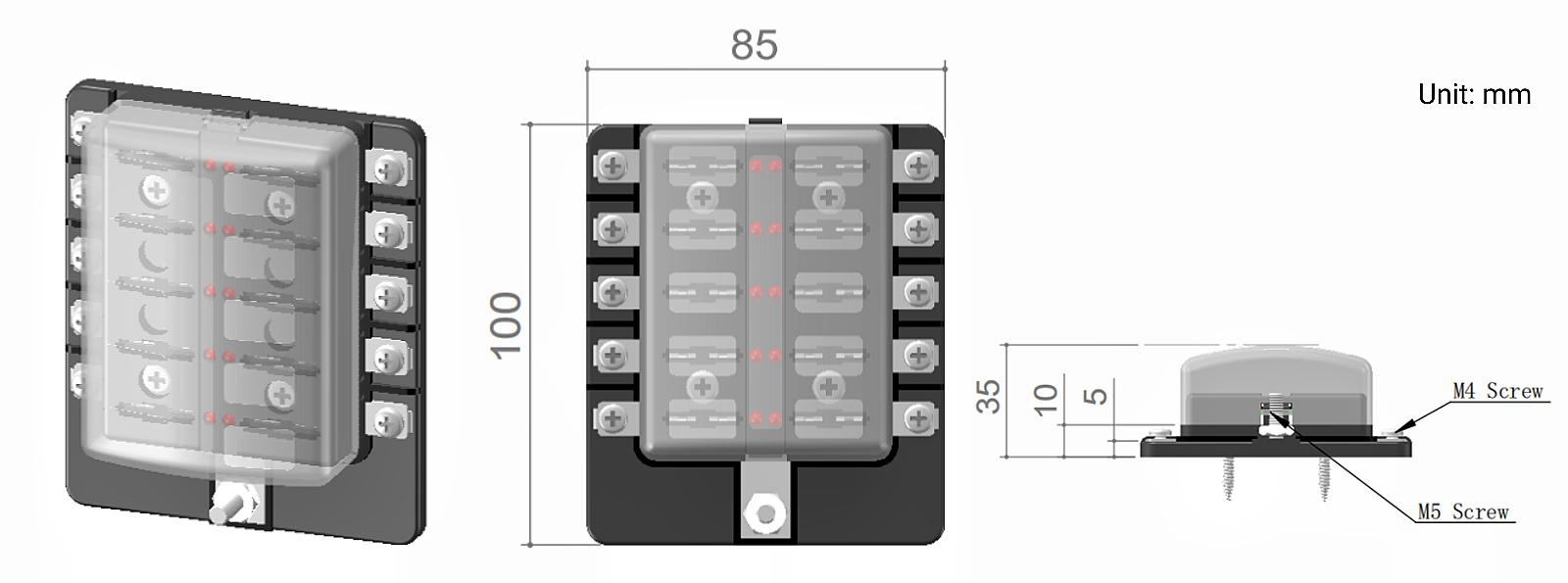 10 Way Screw Nut Terminal Blade Fuse Block $12 - Wholesale China Fuse ...