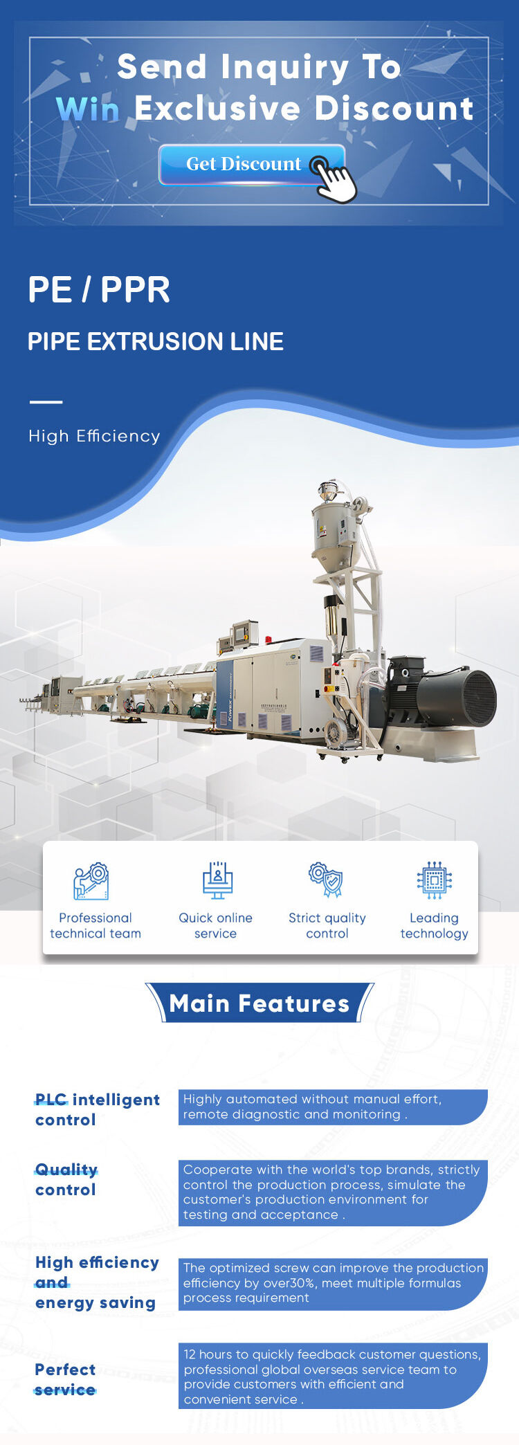 Plastic Machinery Ppr Pipe 16-125mm Production Line /extrusion Line ...