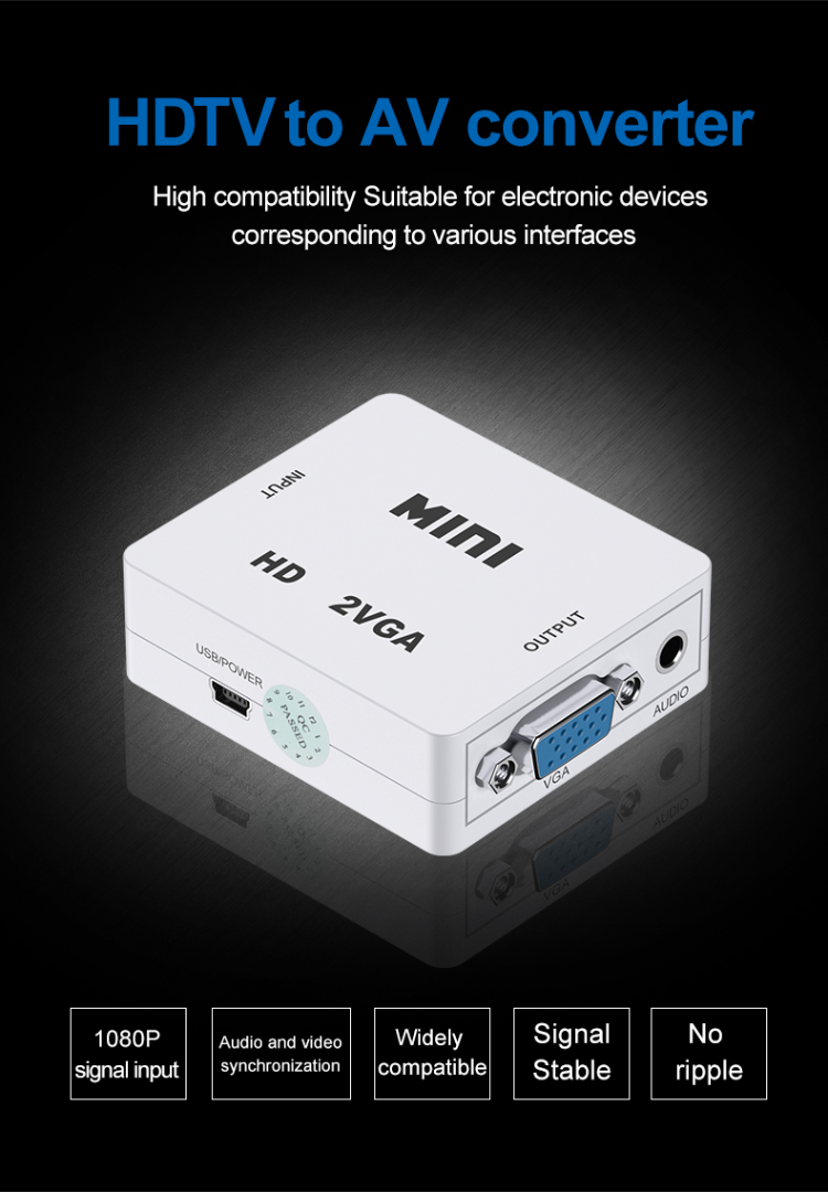 Buy Wholesale China Mini Vga To Hd Converter 3.5 Audio 1080p Hdtv To ...