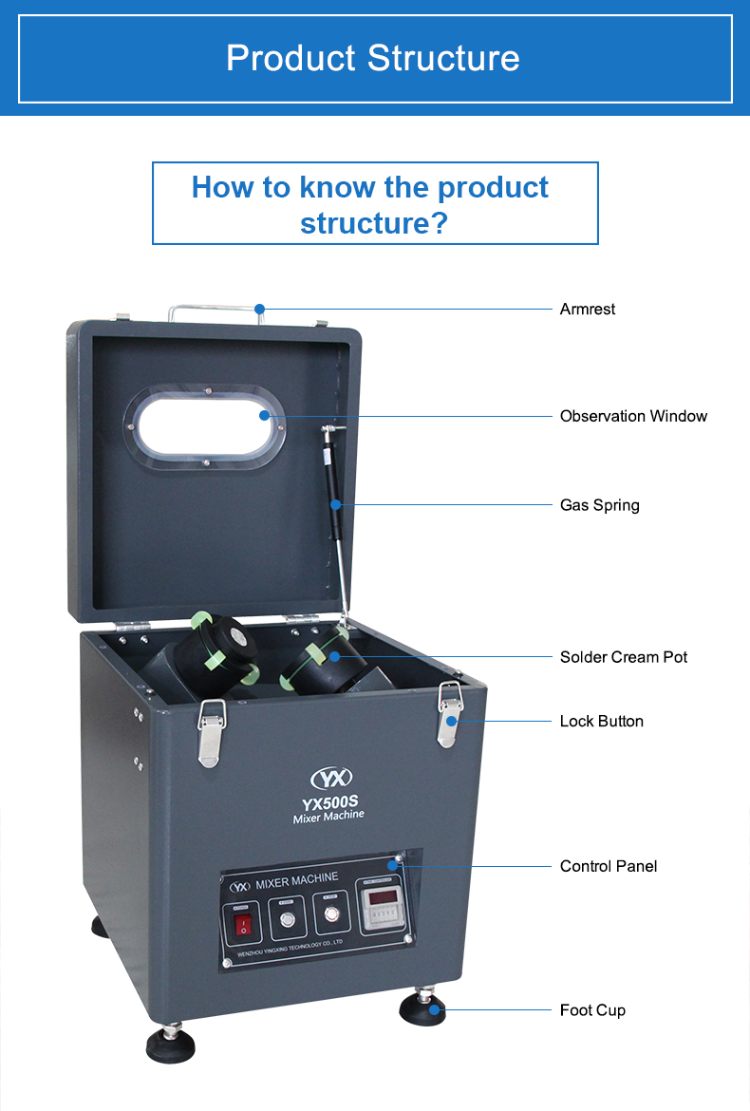 Yx500s Smt Pick And Place Production Line Solder Paste Mixer 500g-1000g ...