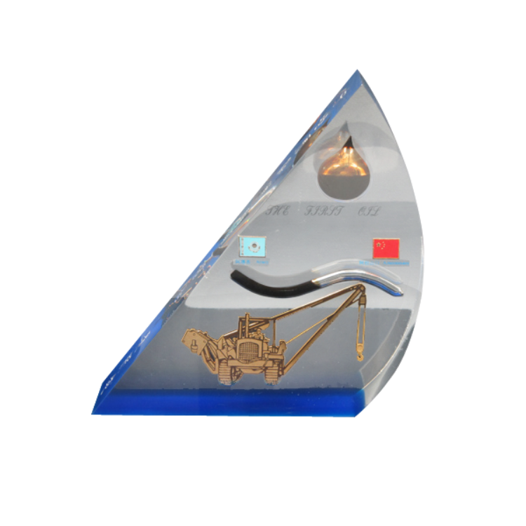 Business Souvenir Acrylic Oil Barrel Shaped Paperweight Clear Solid ...