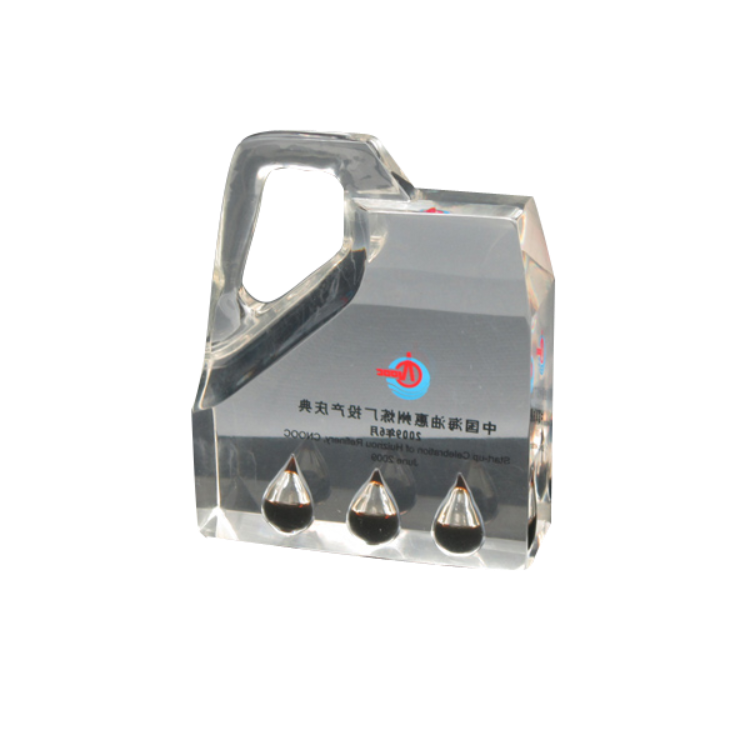 Business Souvenir Acrylic Oil Barrel Shaped Paperweight Clear Solid ...