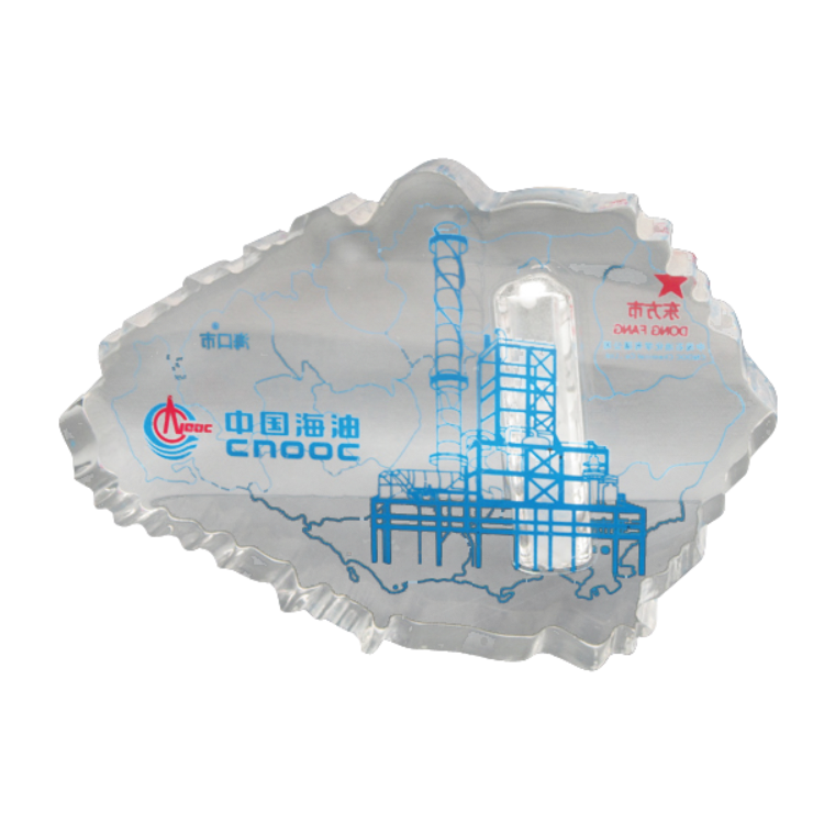 Business Souvenir Acrylic Oil Barrel Shaped Paperweight Clear Solid ...