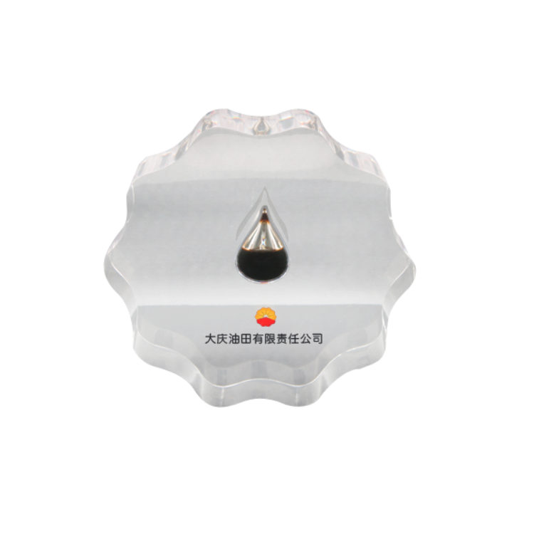 Business Souvenir Acrylic Oil Barrel Shaped Paperweight Clear Solid ...