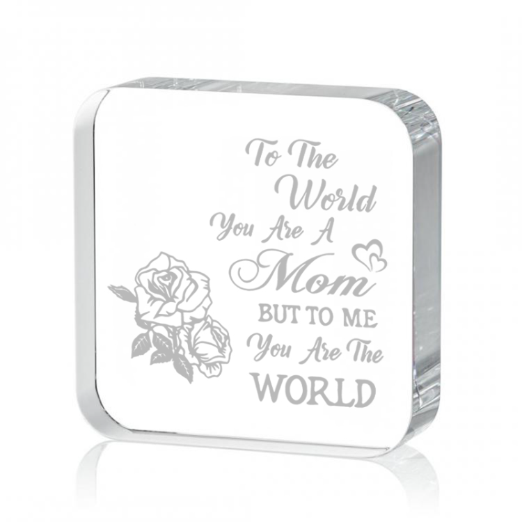 Creative Simply Elegant Square Personalized Laser Crystal Paperweight ...