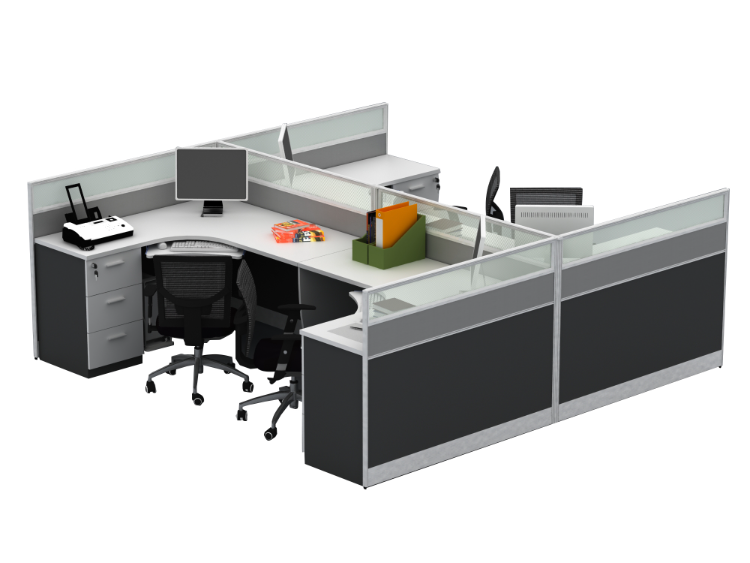 Modular Cubical Work Station Desk 4 Person Office Workstation For 2 4 6 ...