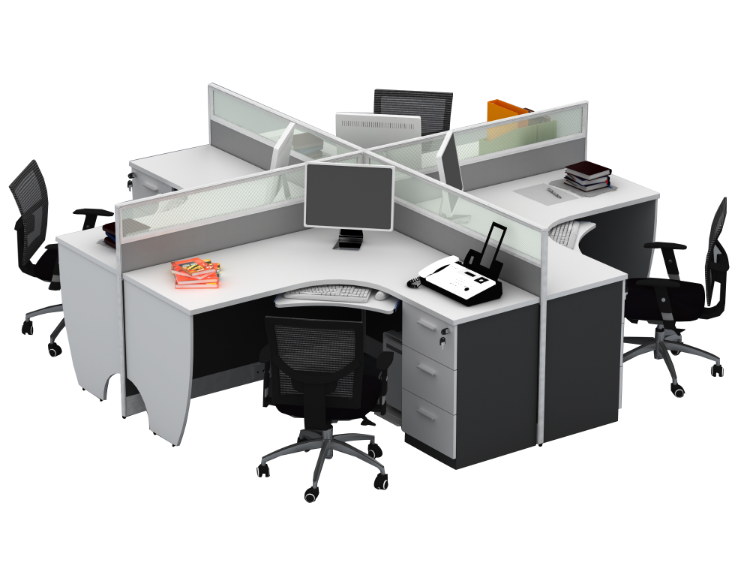 Modular Cubical Work Station Desk 4 Person Office Workstation For 2 4 6 ...