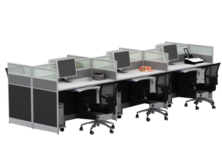 Modular Cubical Work Station Desk 4 Person Office Workstation For 2 4 6 ...