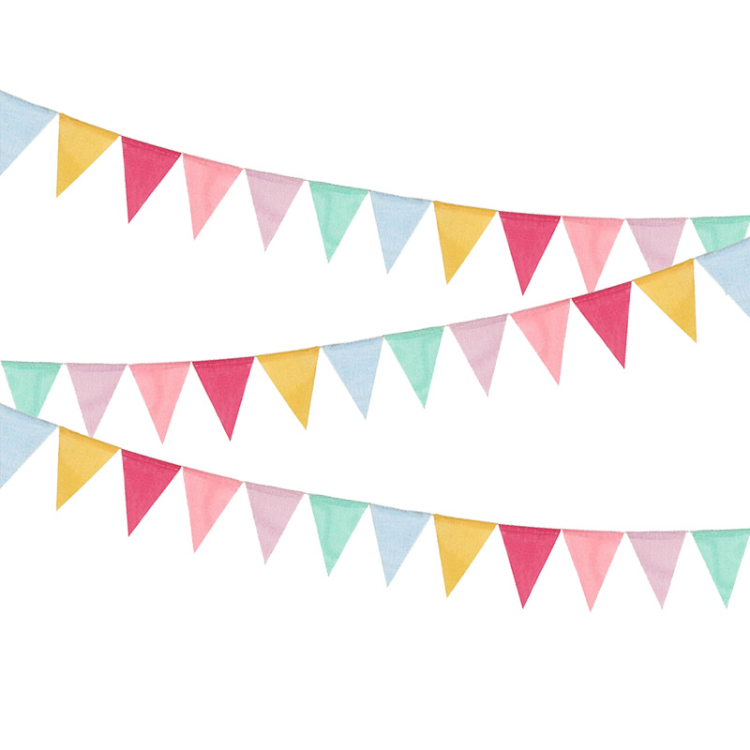 12pcs Bunting Rainbow Hanging Flags With 4m Rope Imitated Burlap ...