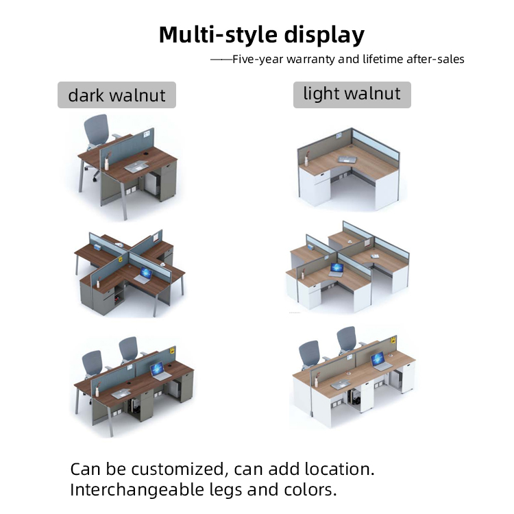 Factory Ex-factory Price Supply Office Wall Partition 4 Seat Office ...