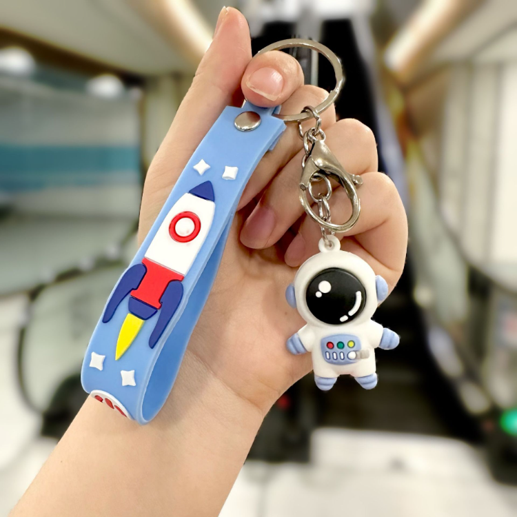 Buy Wholesale China Cartoon Pvc Space Astronaut Keychain Wristlet Key ...