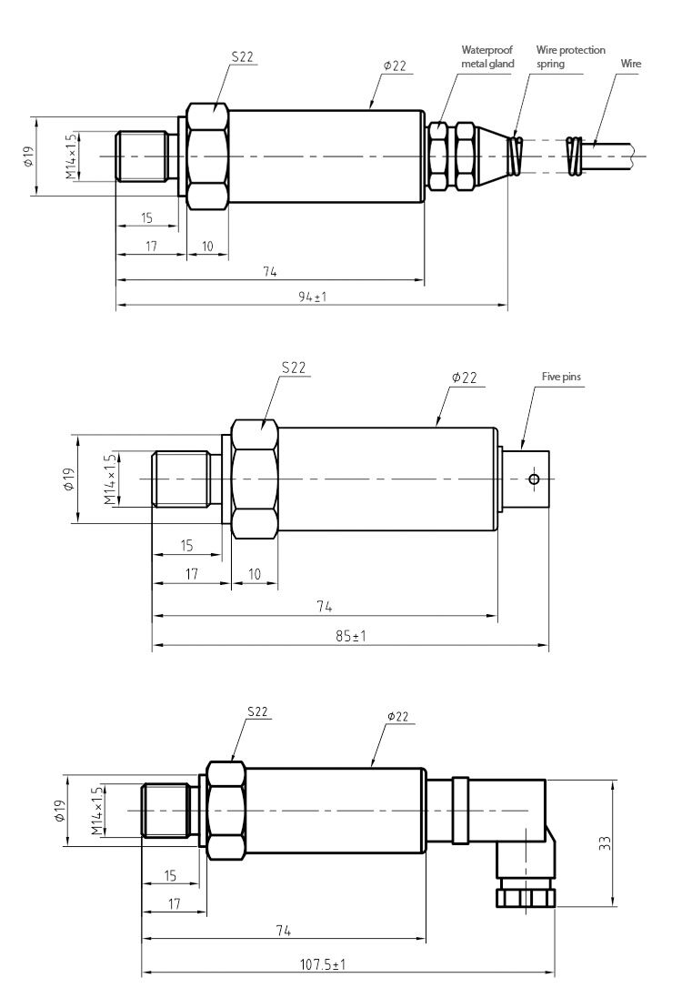 Industry Diffused Silicon Chip Pressure Transducer Transmitter Fluid ...