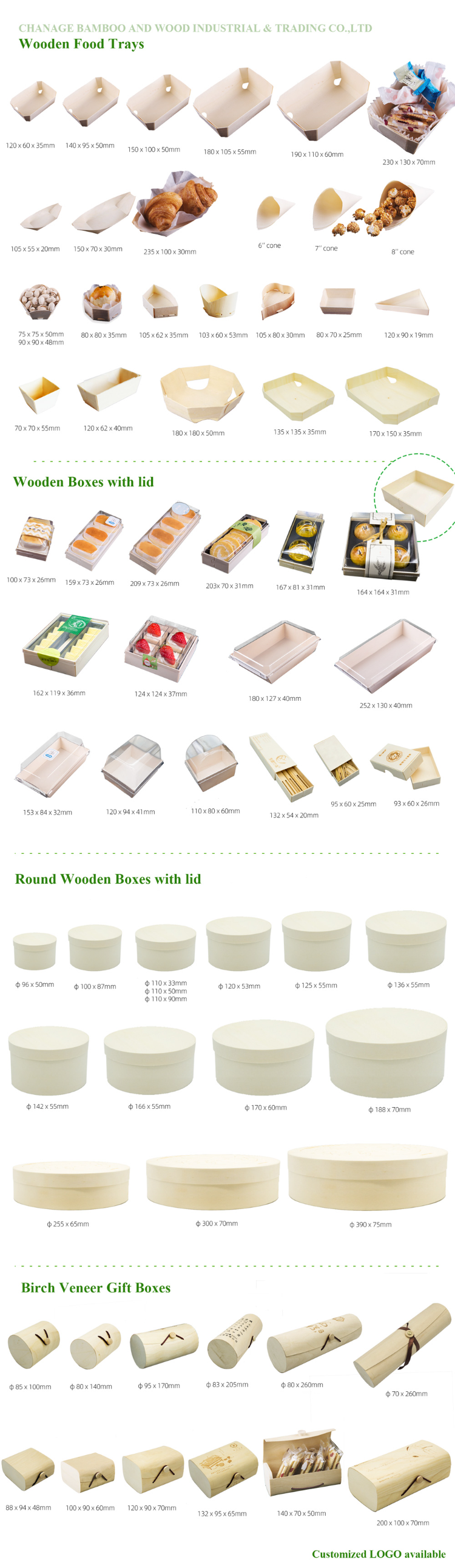 Christmas Wood Bakery Food Packaging Boxes Disposable Custom Logo ...