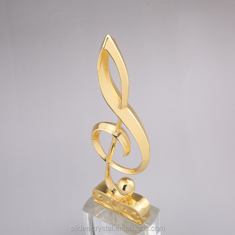 Buy Wholesale China Customized Gold Metal Musical Note Crystal Trophy ...