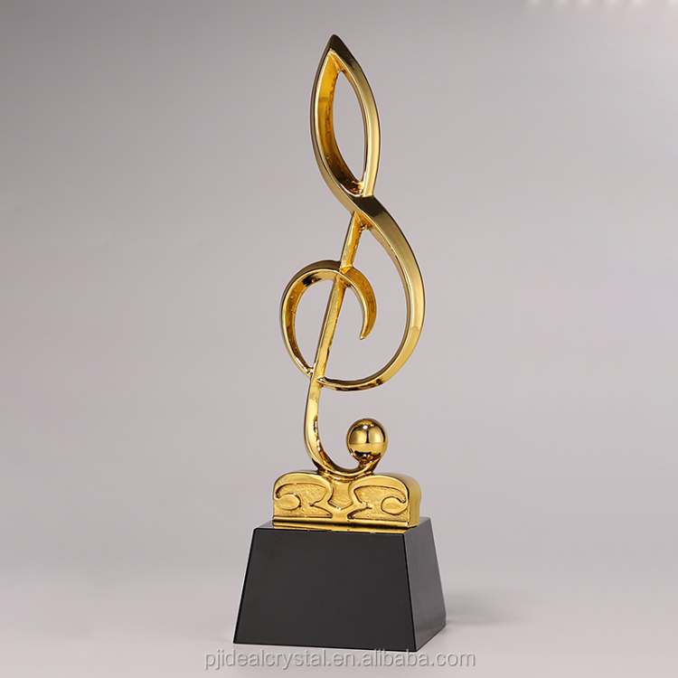 Buy Wholesale China Customized Gold Metal Musical Note Crystal Trophy ...