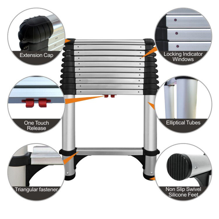 10.5ft Foldable 3 Part Folding Step A-frame Ladder Scaffolding ...