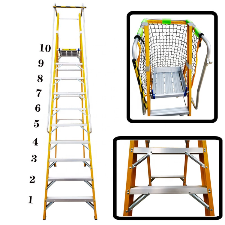 Buy Wholesale China 10 Steps Frp Safety Ladder Safety Platform Ladder ...