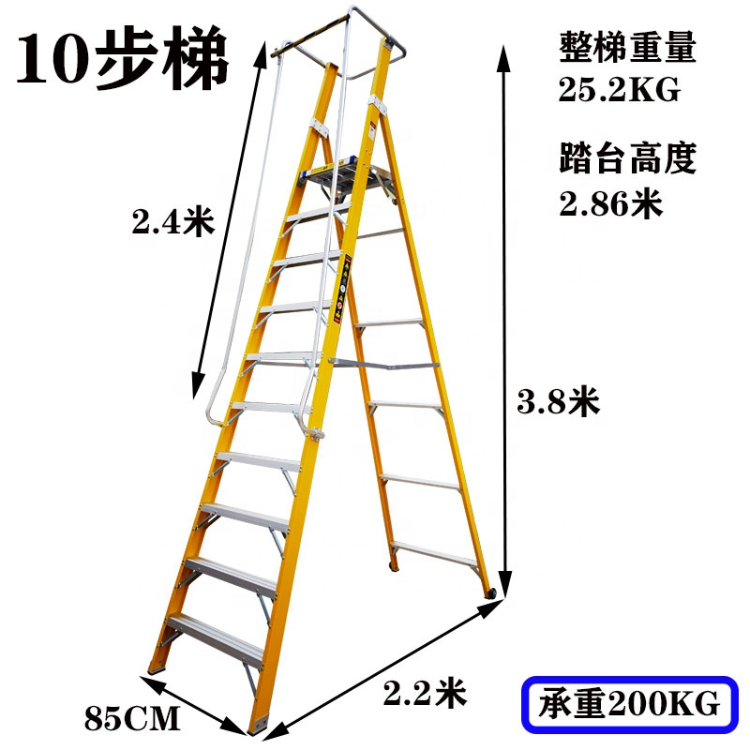 Buy Wholesale China 10 Steps Frp Safety Ladder Safety Platform Ladder ...