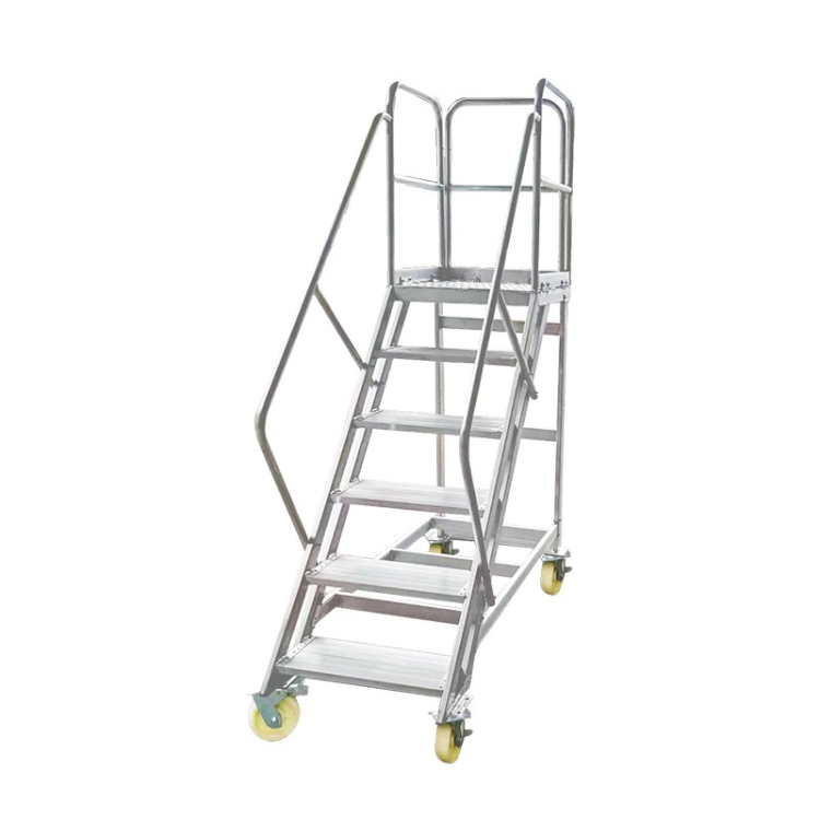 Buy Wholesale China Multifunctional Warehouse Metal Ladder On Wheels ...